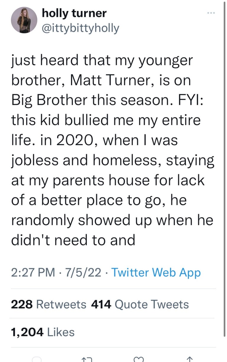 CBS’s “Big Brother” 24 Star Turner Is Being Accused Of Bullying By His ...