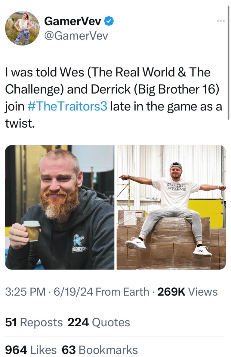 “The Challenge” Star Wes Rumored To Join “The Traitors” Season 3 ...